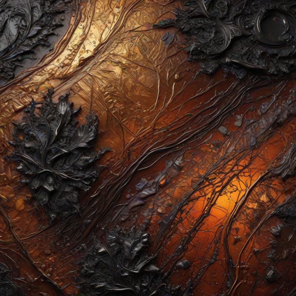 Luxurious Obsidian Texture in Warm Golden Light - AI Art