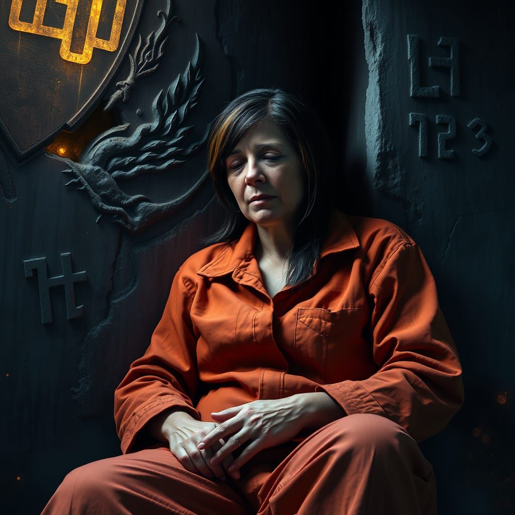 Premier in Dark, Gothic Prison Cell - AI Art