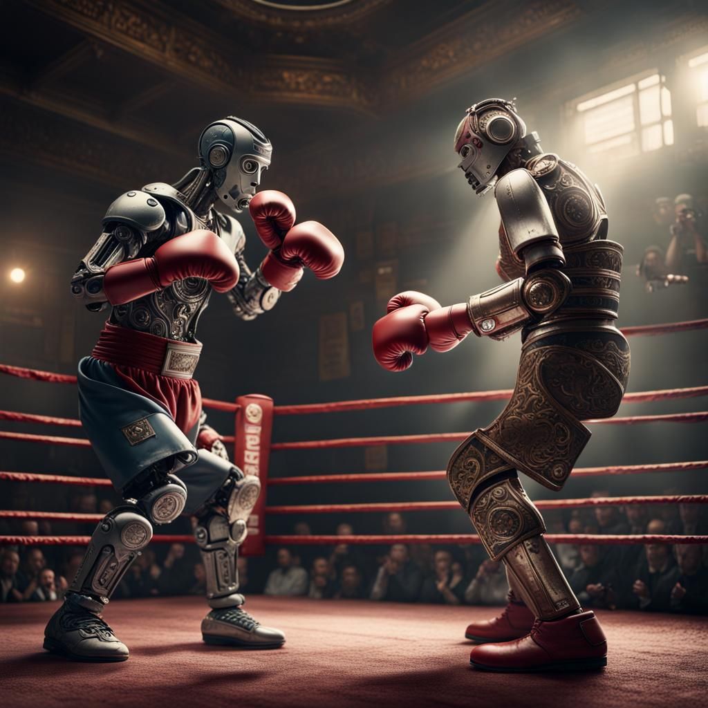 Boxing robots - AI Generated Artwork - NightCafe Creator