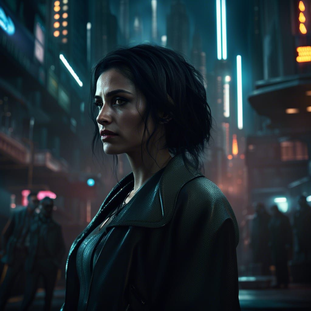 Technoir woman - AI Generated Artwork - NightCafe Creator