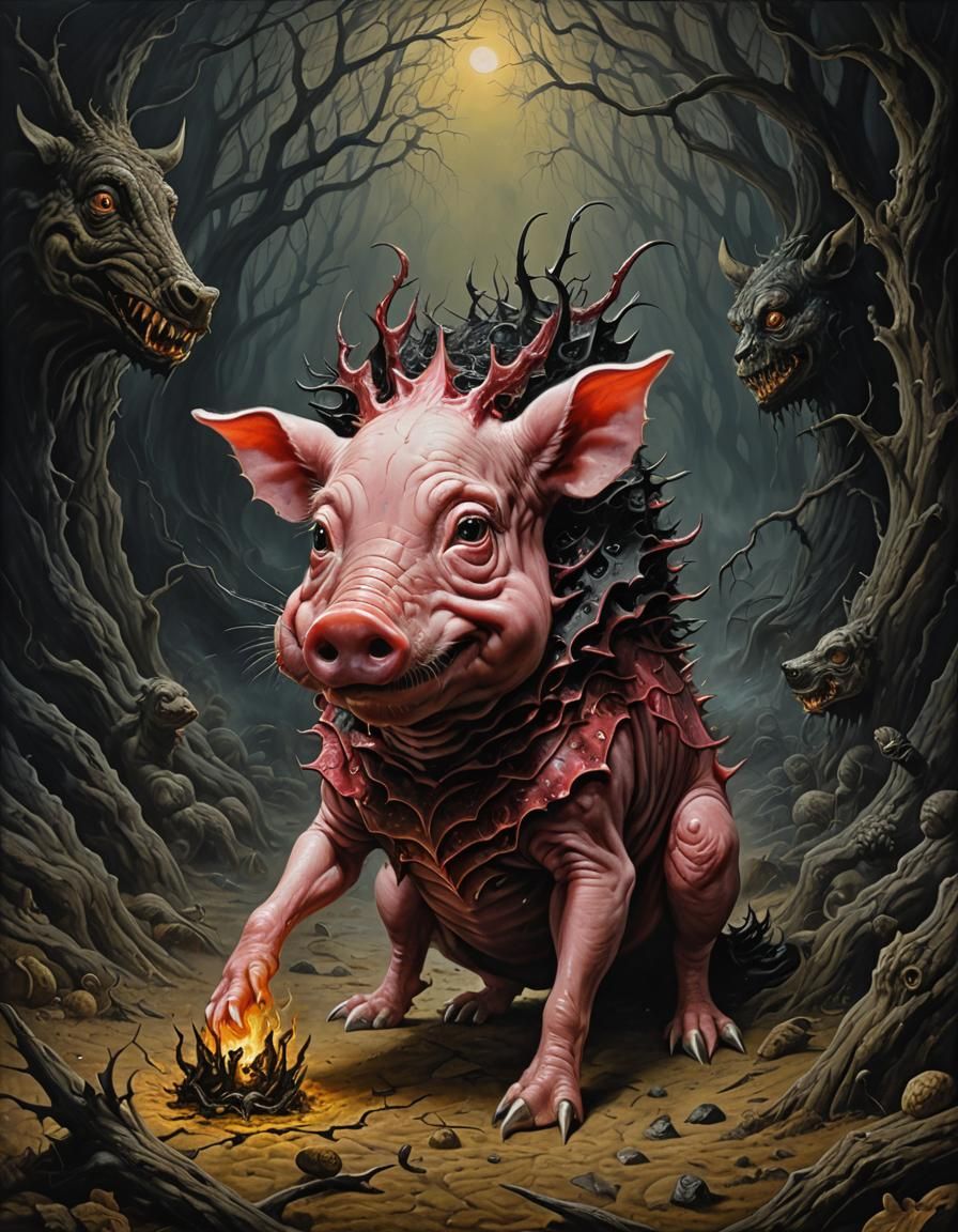 Piglet Horror - AI Generated Artwork - NightCafe Creator