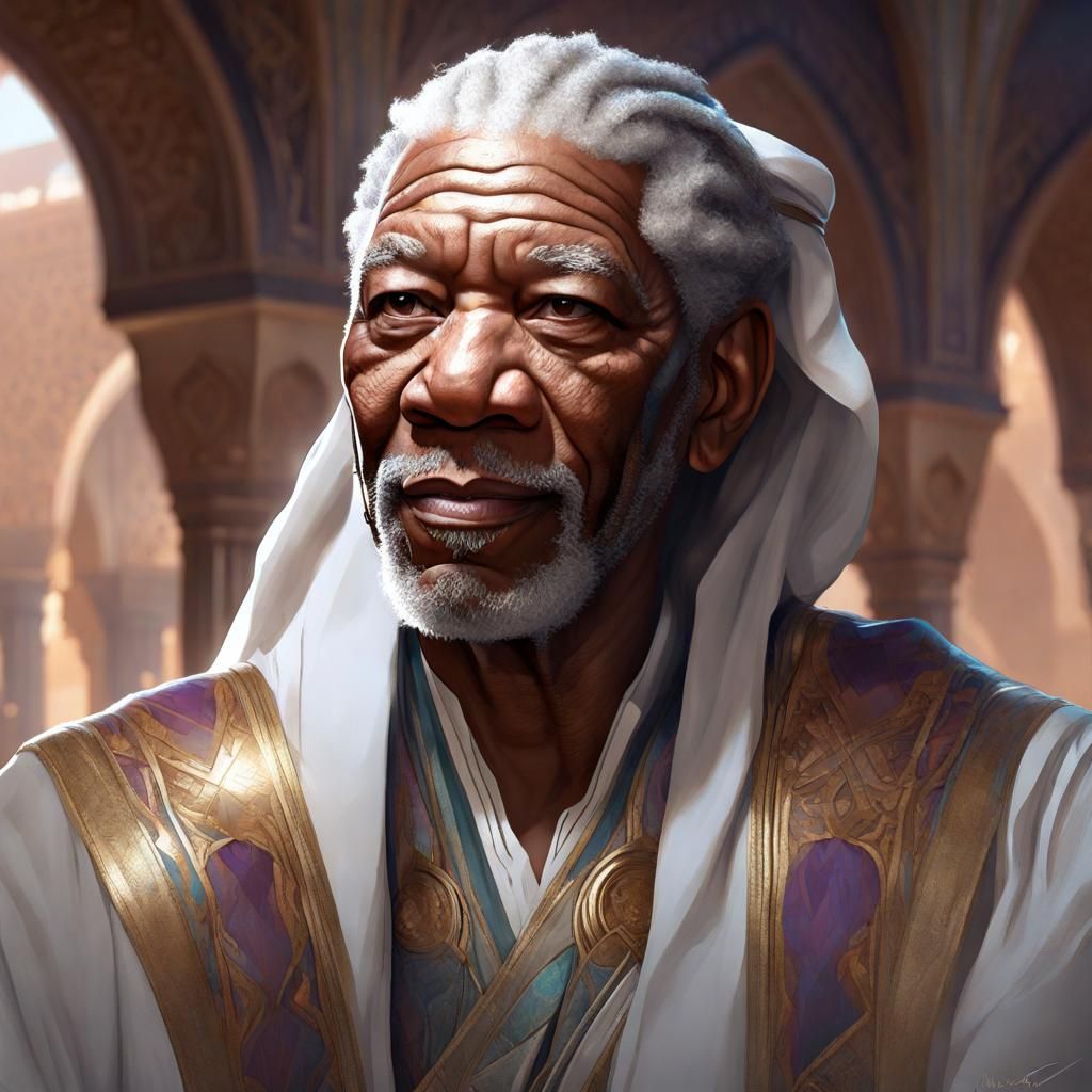 Morgan freeman as an ancient arabian noble - AI Generated Artwork ...
