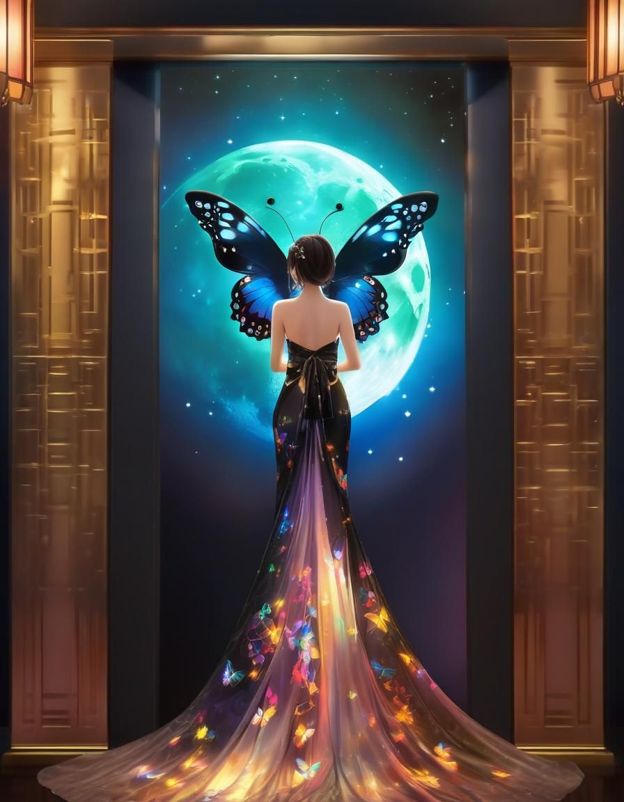 Anime with painterly moonlit colors shading && Clear coat imagery ...