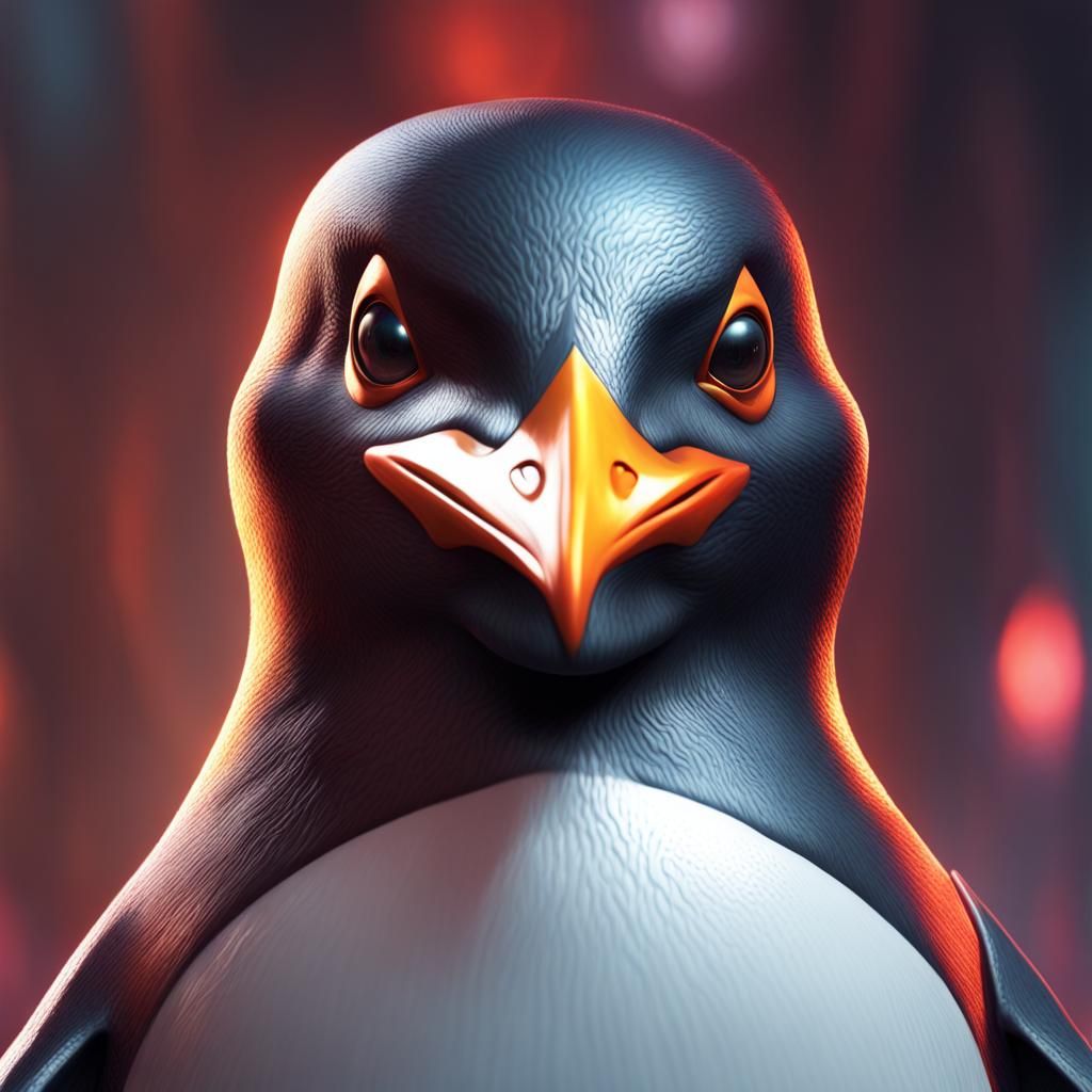 Demonic penguin - AI Generated Artwork - NightCafe Creator