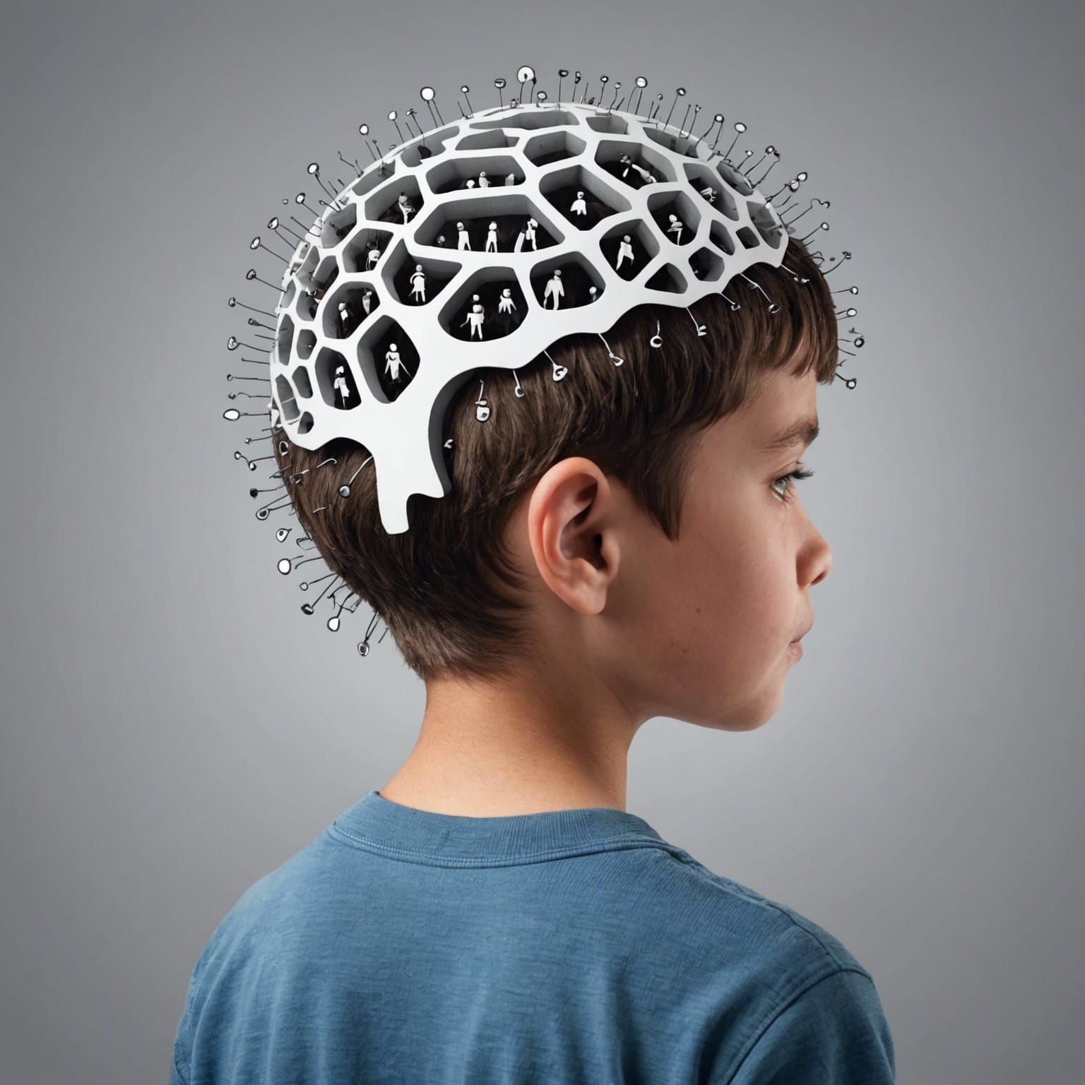 a small person talking on the inside of someone's head - AI Generated ...