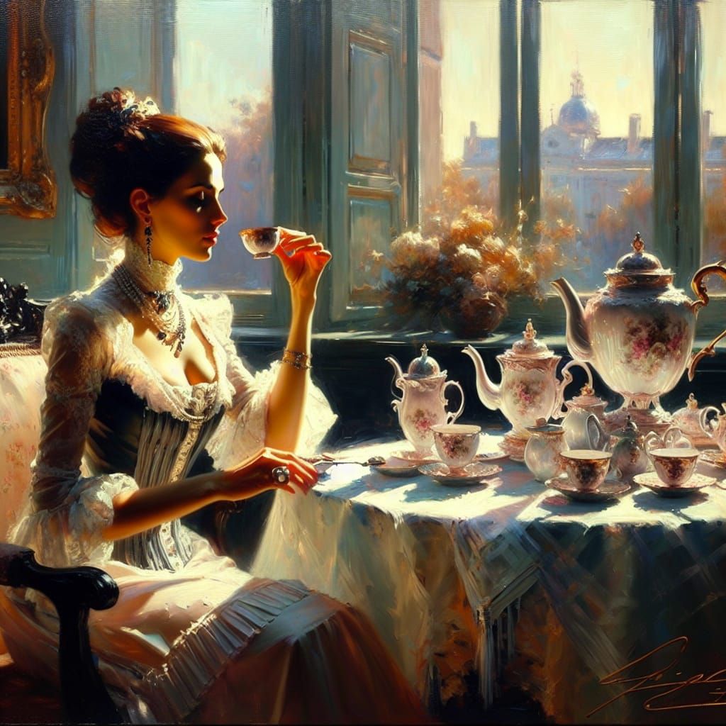 Tea Time - Lady of Serenity at Tea Time