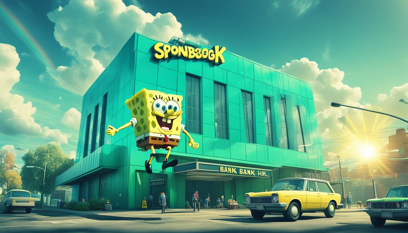 Spongebob caught robbing a bank - AI Generated Artwork - NightCafe Creator