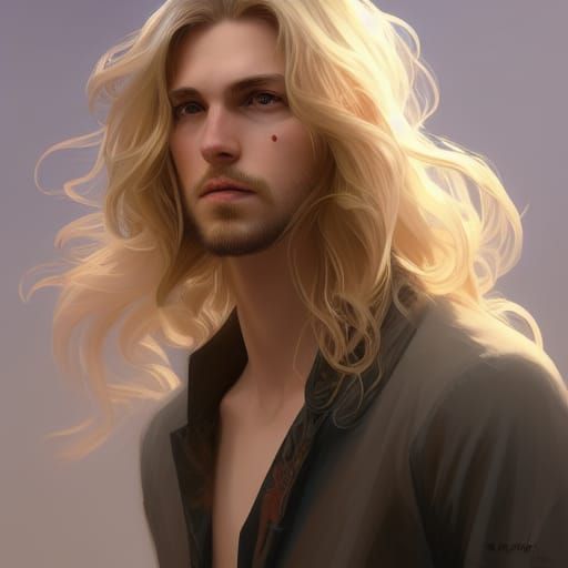 wavy blond hair guy portrait, 8k resolution concept art portrait by ...