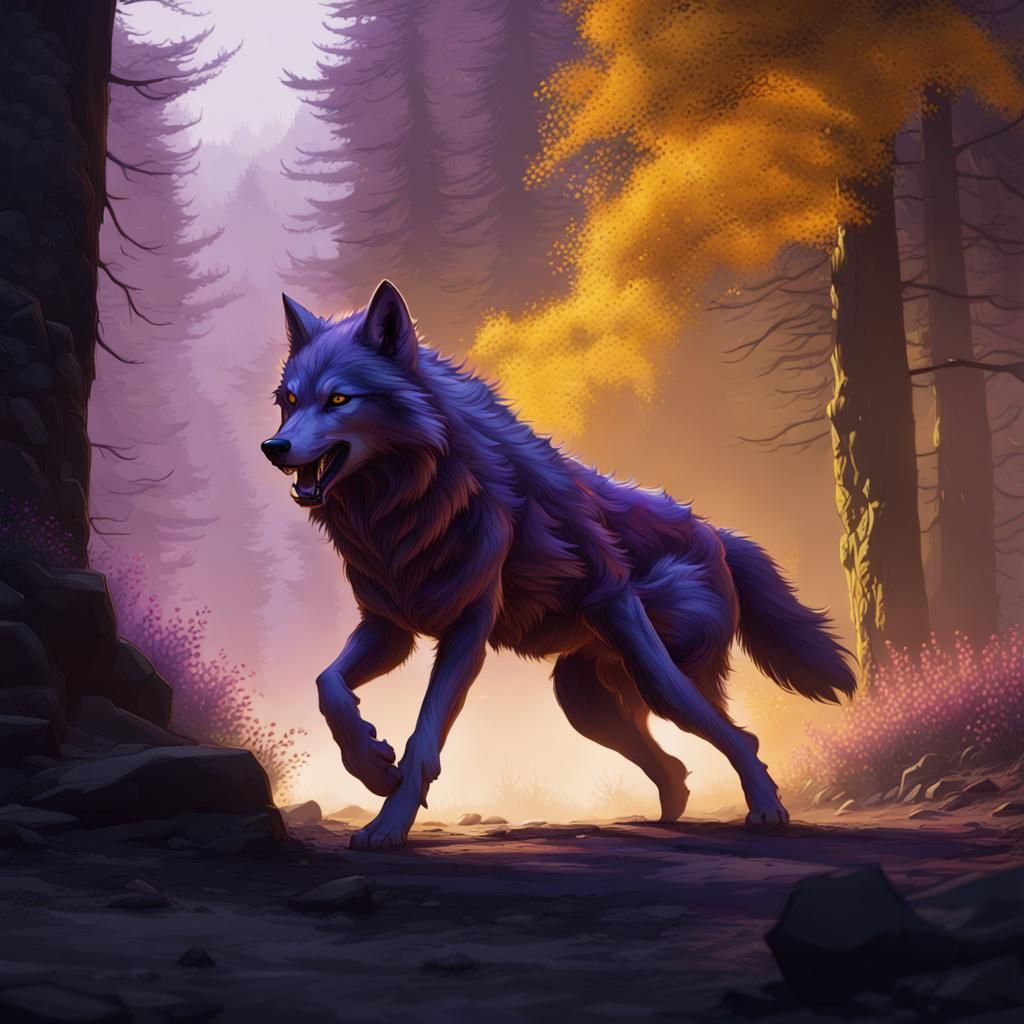 The wolf stalked forward. Lunging for the threat to her pup - AI ...