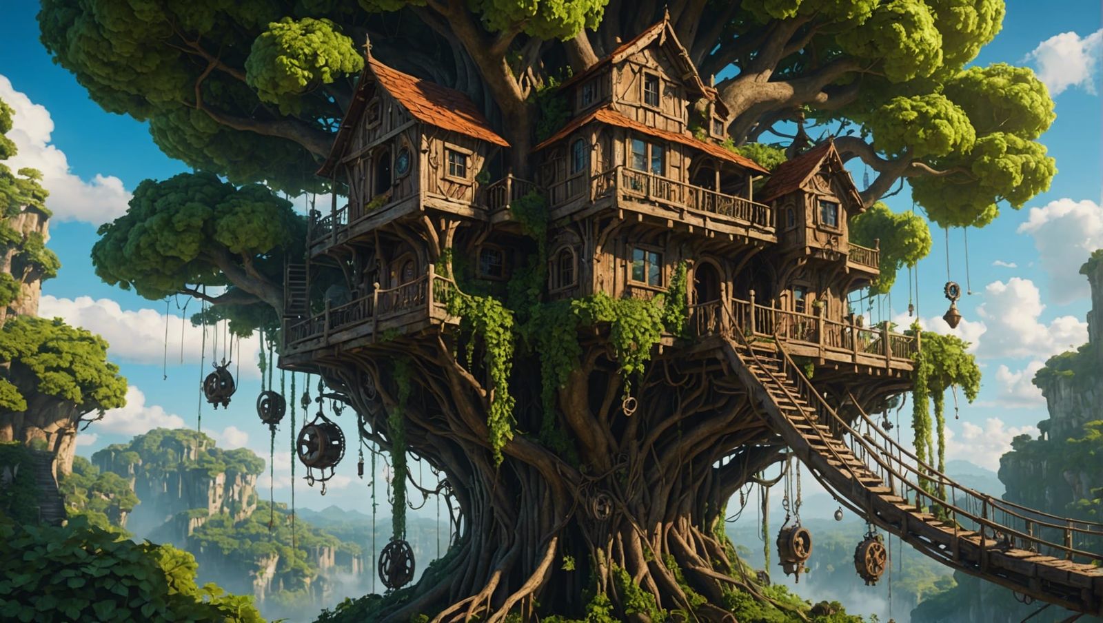 Unusual Treehouses - AI Generated Artwork - NightCafe Creator