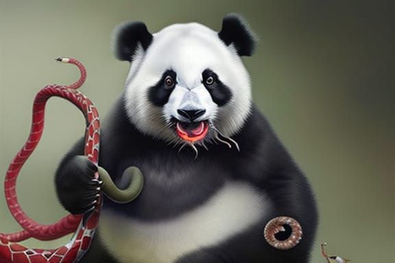 Panda and Snakes 2 - AI Generated Artwork - NightCafe Creator