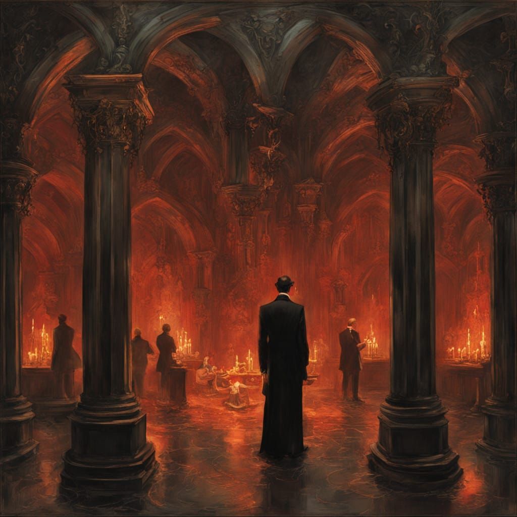 Surreal Orchestra Confronts Hellish Inferno in Dar... - AI Art