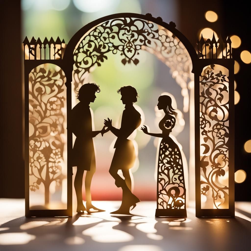 A papercut of Romeo and Juliet - AI Generated Artwork - NightCafe Creator