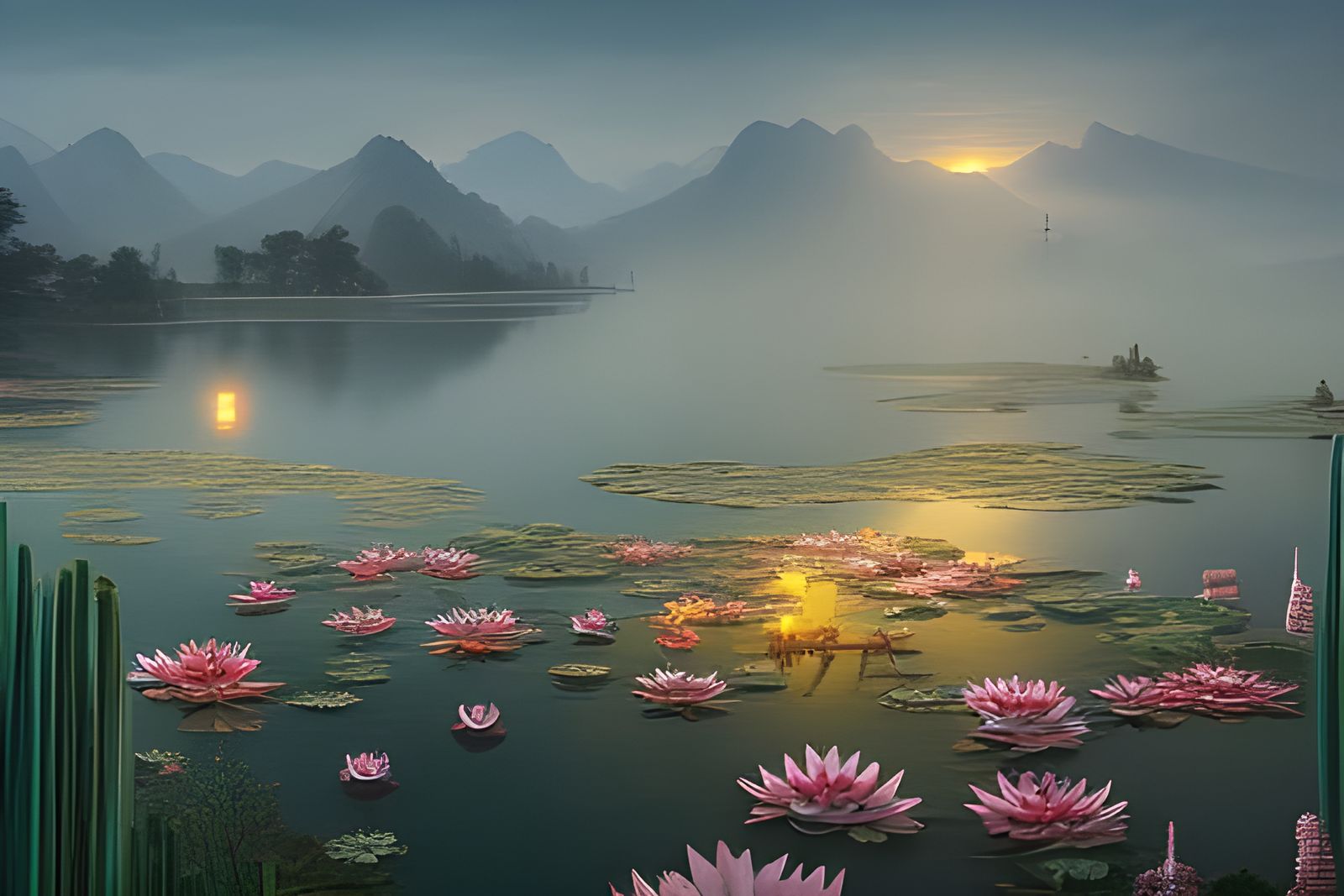 NightCafe Presets Examples: Fantasy & Epic - A Beautiful Lake with ...