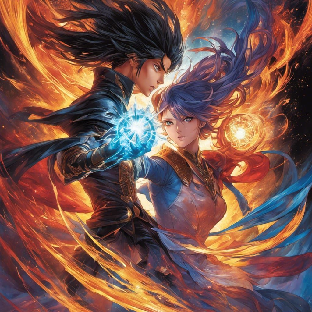 Anime Witch Fight - AI Generated Artwork - NightCafe Creator