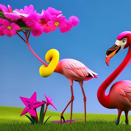 Crazy flamingos III 🦩 - AI Generated Artwork - NightCafe Creator