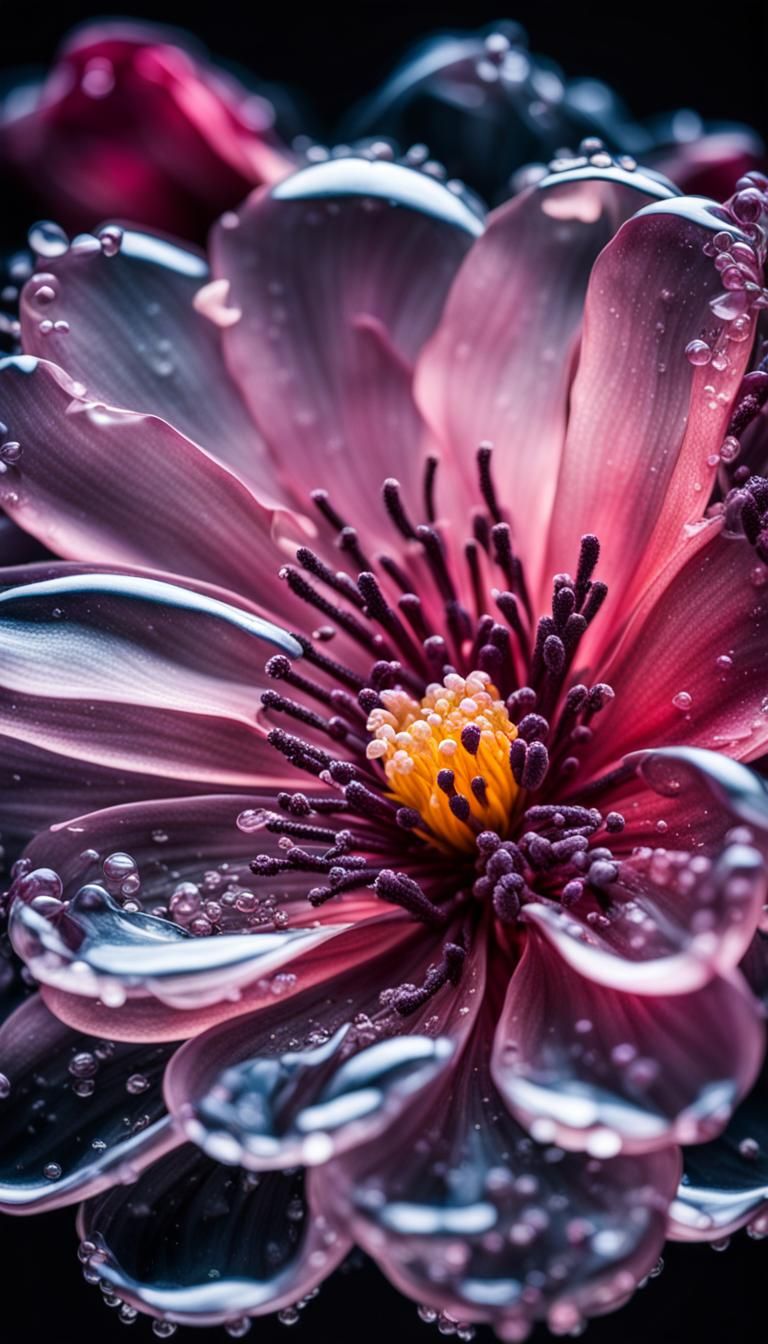 Detailed creations featuring closeups of translucent flower petals made ...