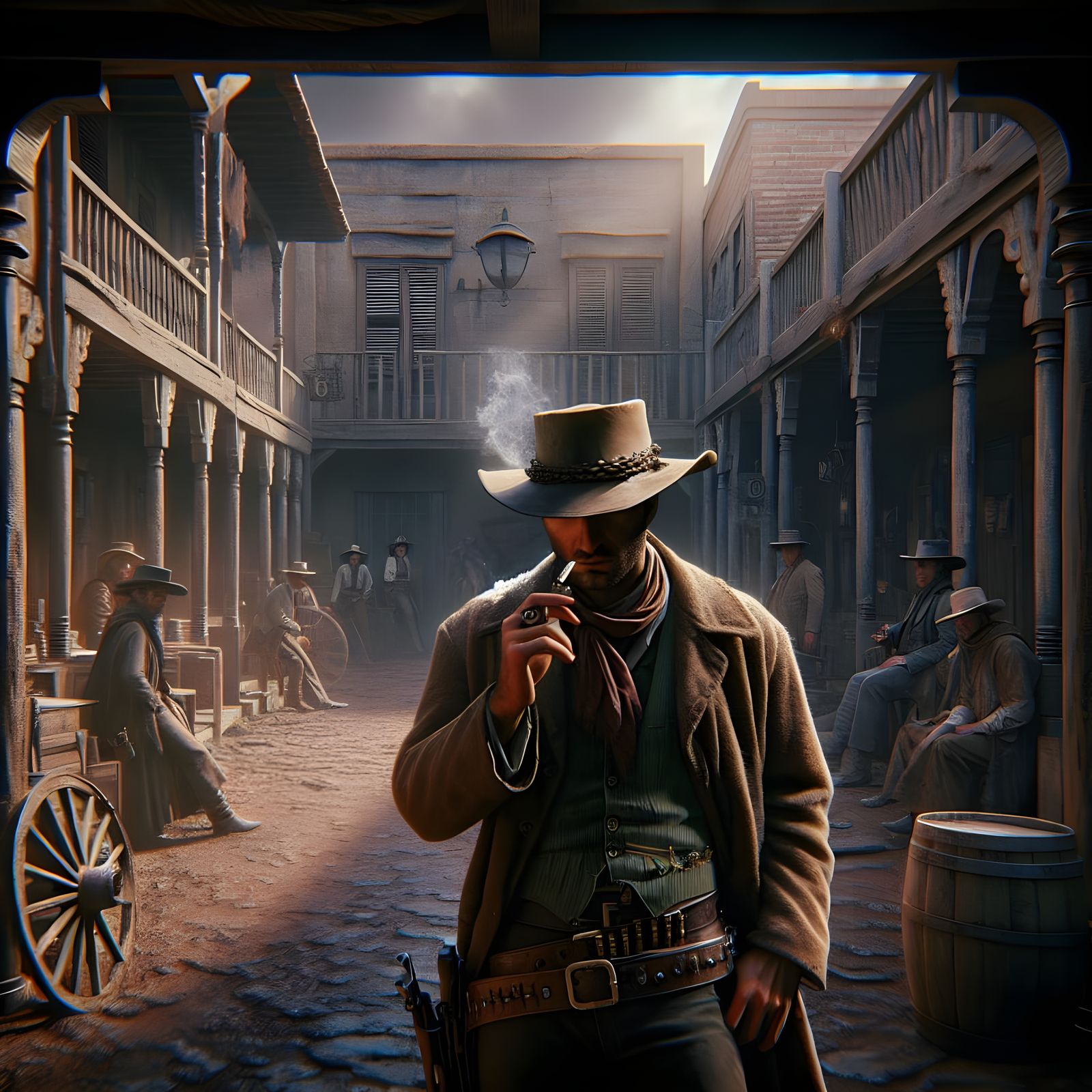 Cinematic Spaghetti Western Scene - AI Art