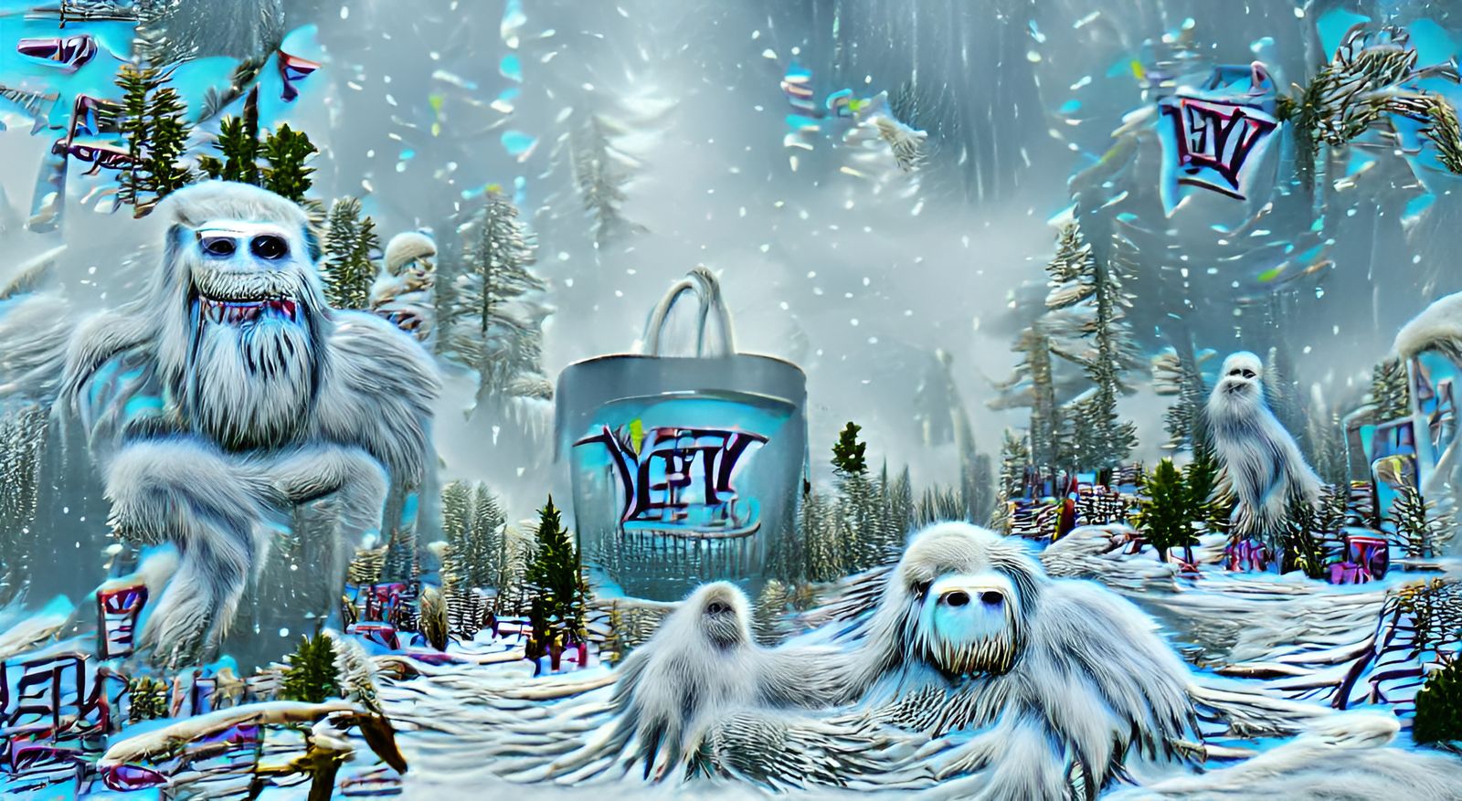 Yeti Winter Wonderland - AI Generated Artwork - NightCafe Creator