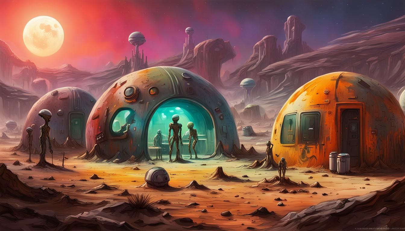 An alien camp on a strange planet. - AI Generated Artwork - NightCafe ...