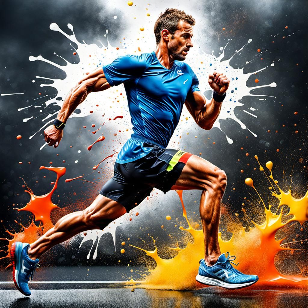 Marathon runner - AI Generated Artwork - NightCafe Creator