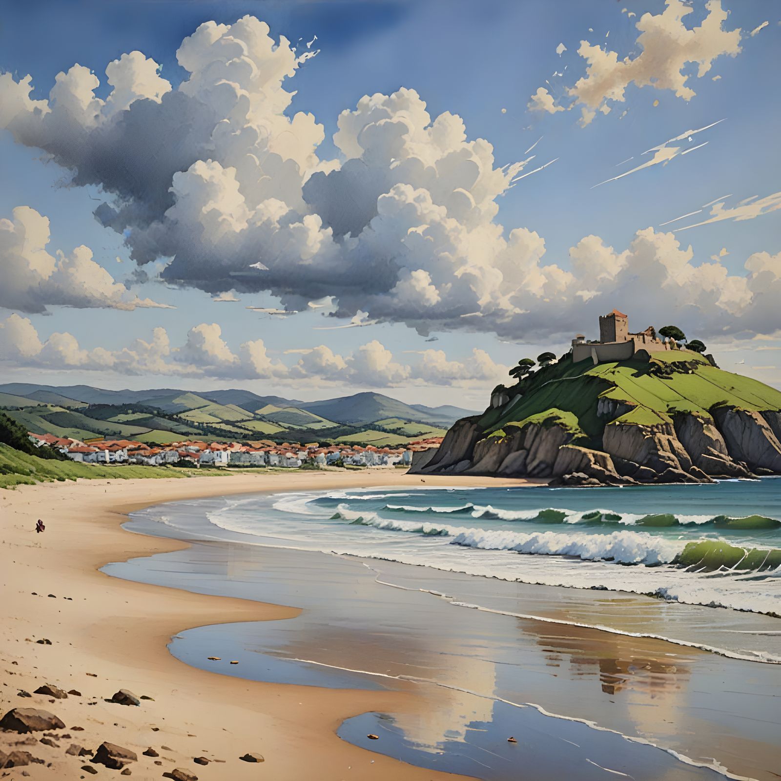 Praia de Moledo in Caminha, Portugal, featuring its wide sandy beach ...