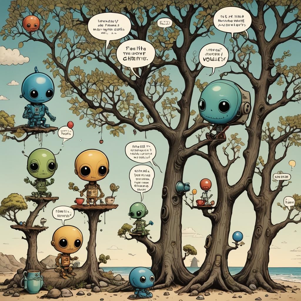 Robots in Trees Using Universal Translators - AI Generated Artwork ...