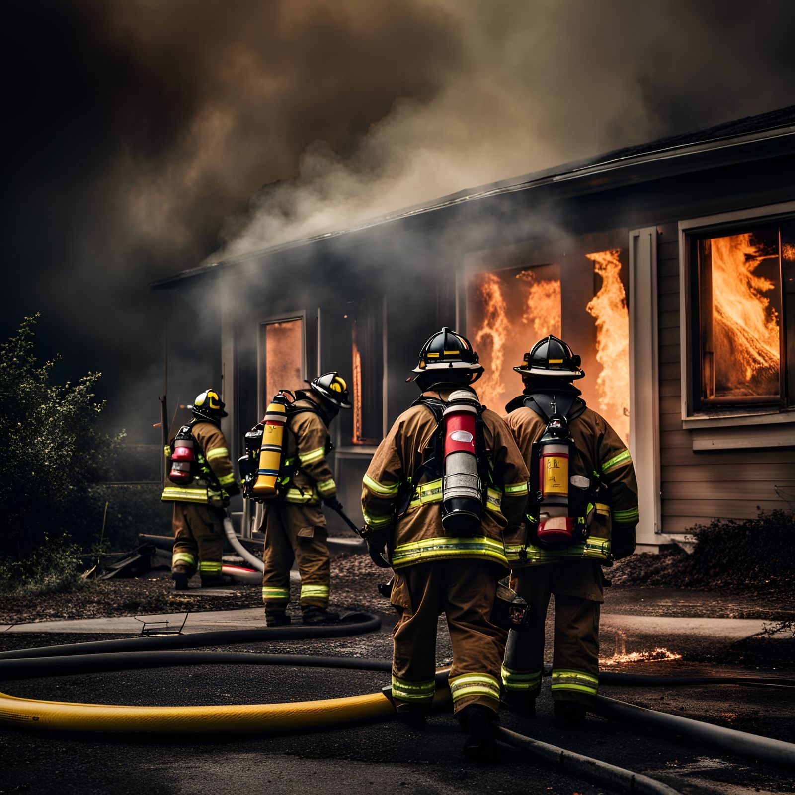 Structure fire - AI Generated Artwork - NightCafe Creator