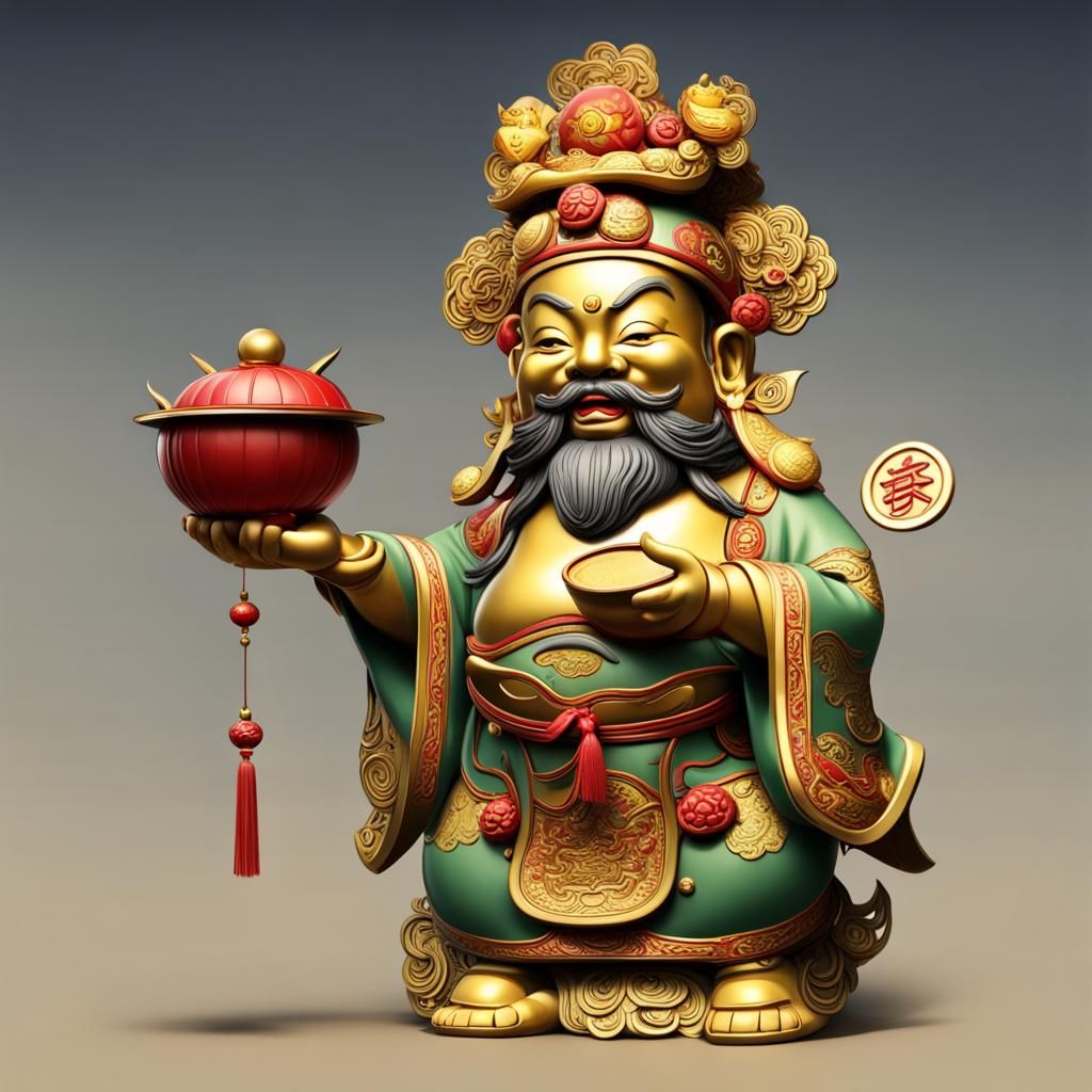 Chinese caishen ( money god), abundance, money, wealthy - AI Generated ...