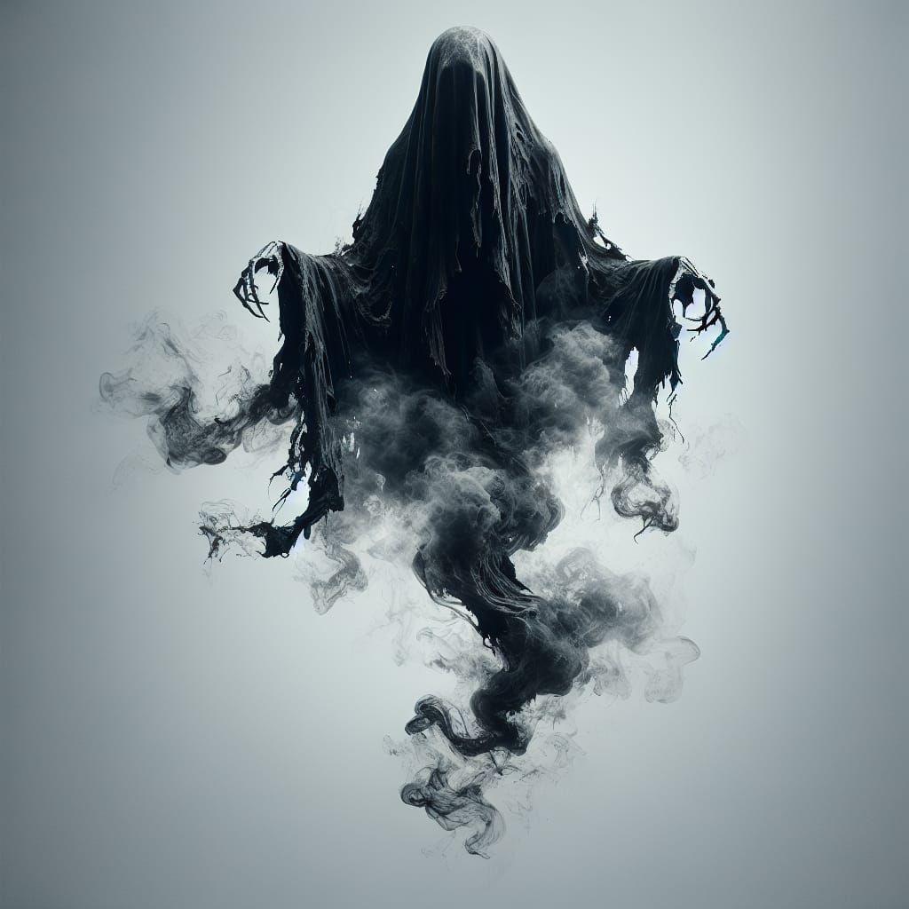floating dark ghostlike dementor engulfed in smoke - AI Generated ...