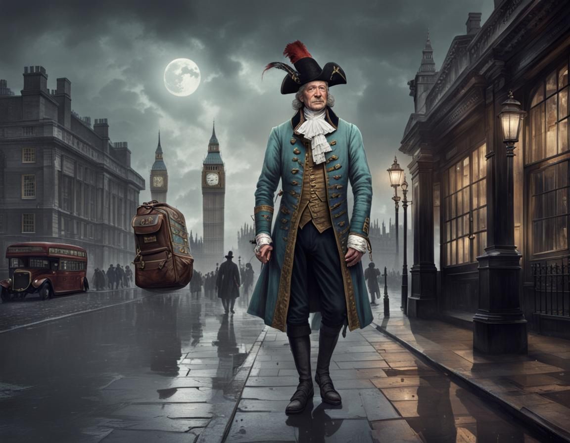 a time traveler from the year 2100 visits london in 1760 - AI Generated ...