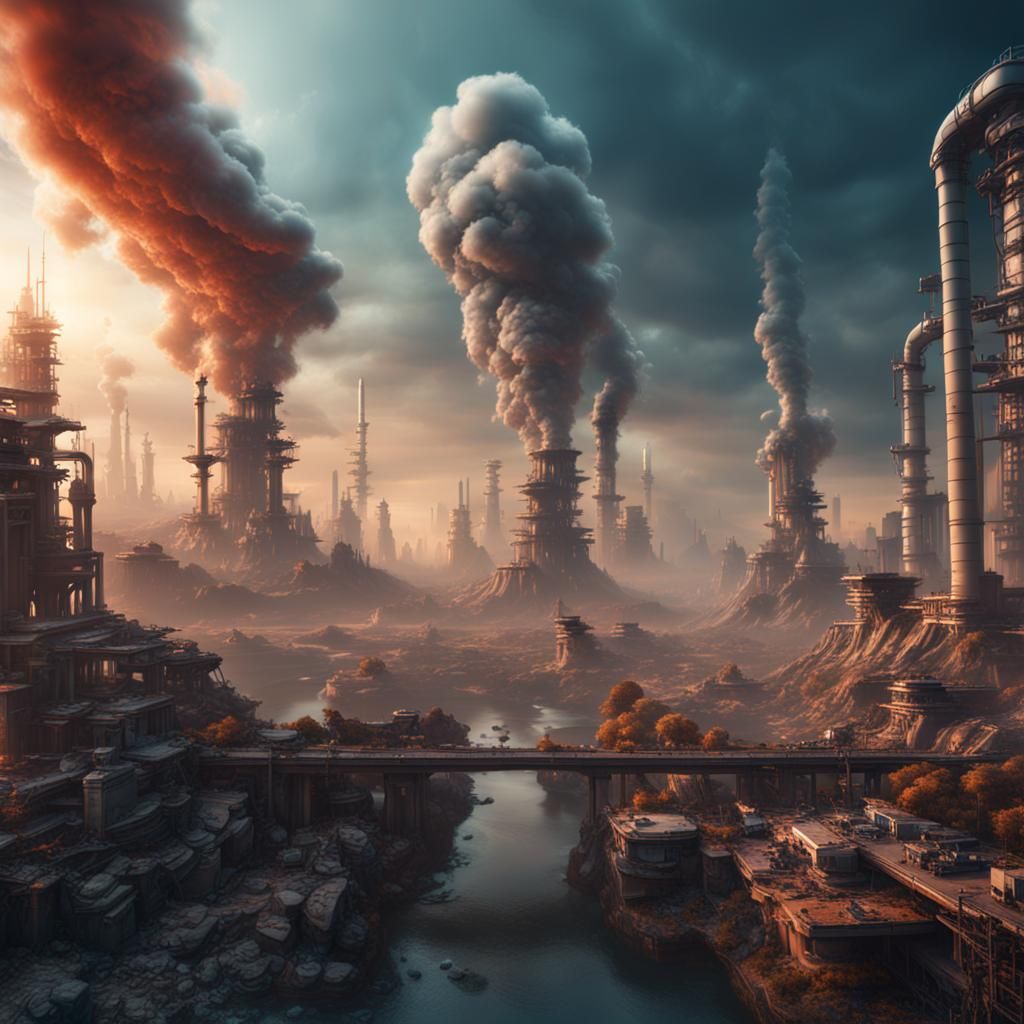 Future air pollution due to carbon emissions - AI Generated Artwork ...