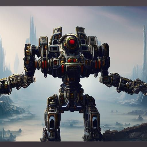 Mecha retrofuturism Epic cinematic brilliant stunning intricate ...