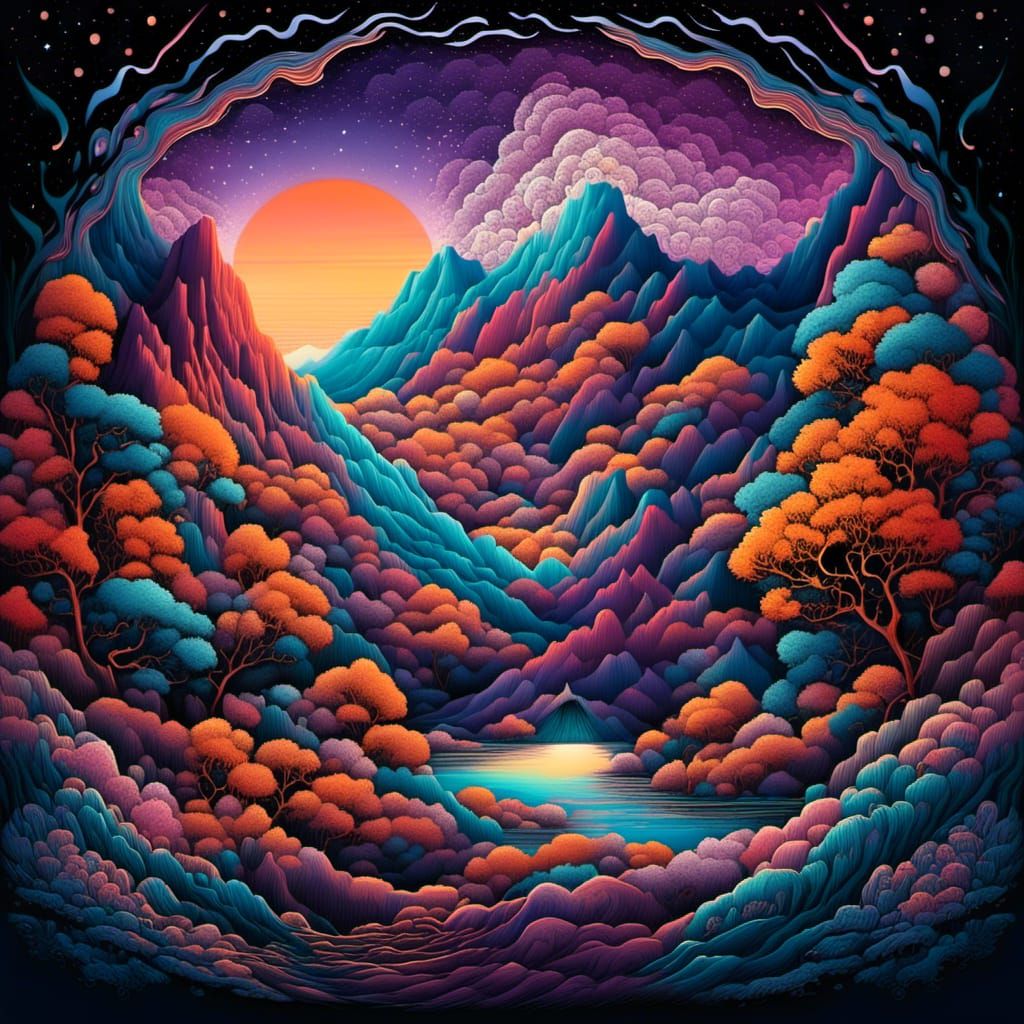 Illusory Layerscape: a type of landscape that consists of multiple layers. The hidden scene is ...