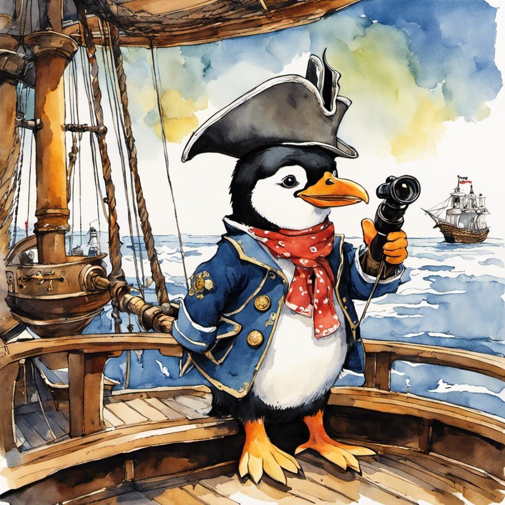 Captain Penguin - AI Generated Artwork - NightCafe Creator