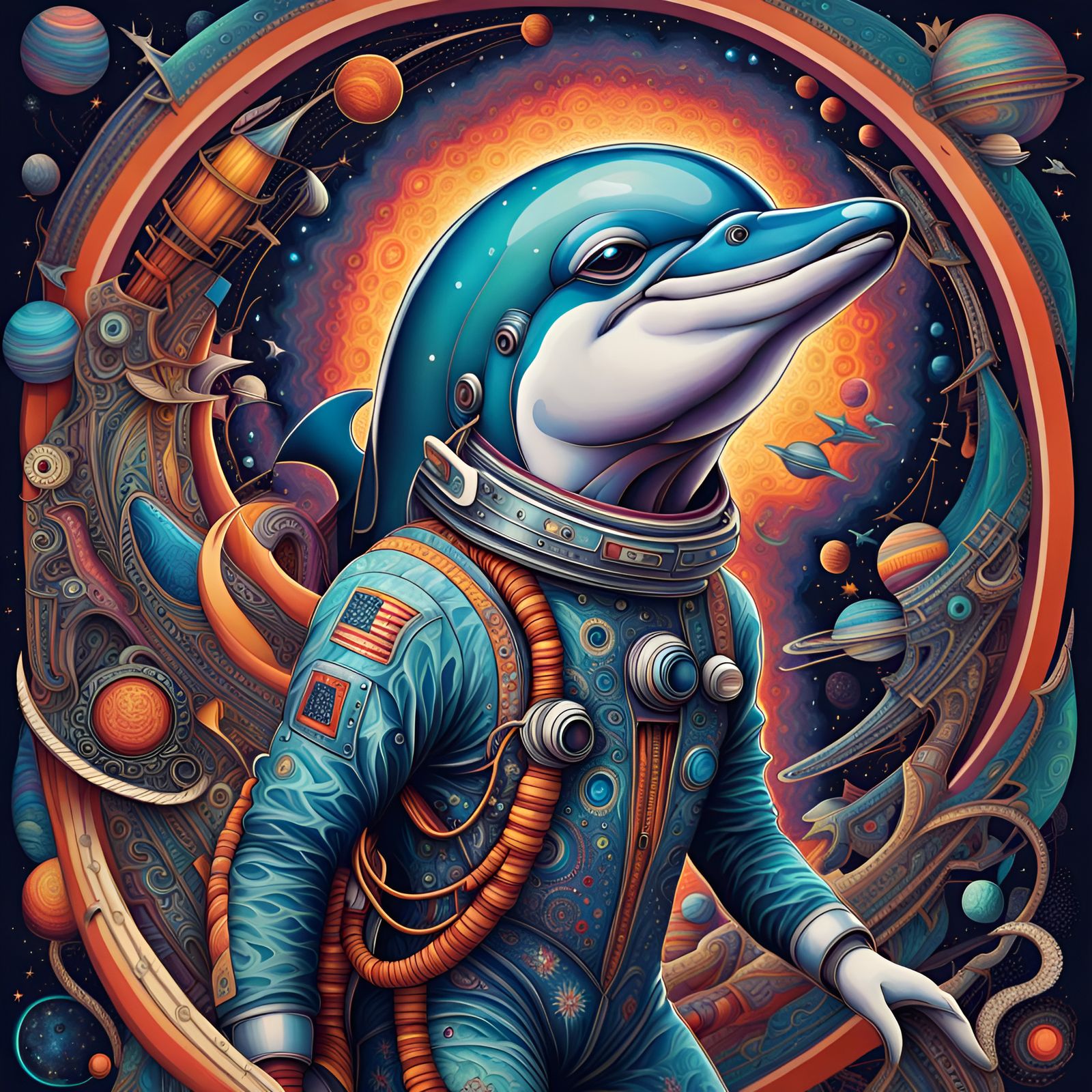 Astronaut Dolphin - AI Generated Artwork - NightCafe Creator