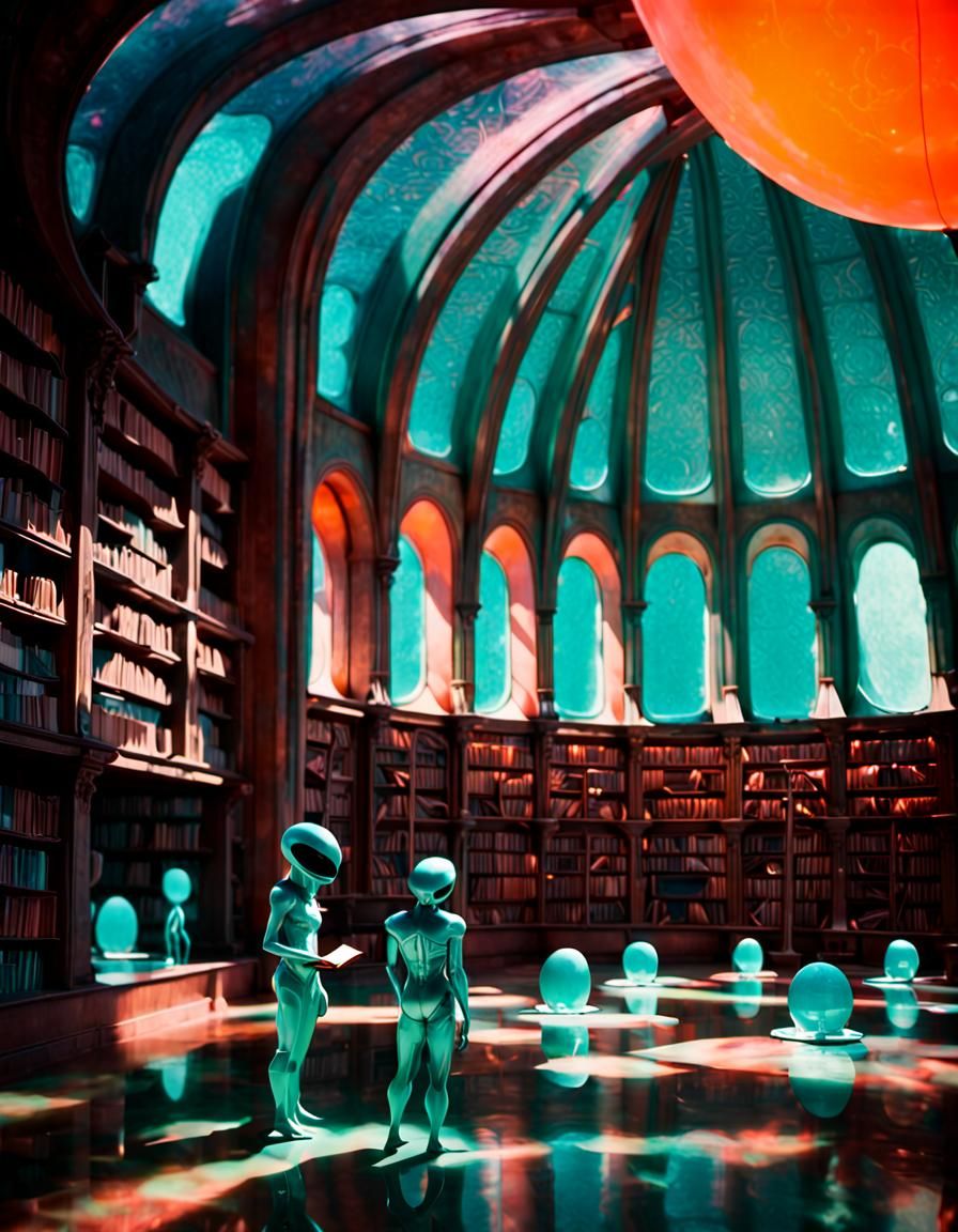 Ancient alien library. 👽📚 - AI Generated Artwork - NightCafe Creator