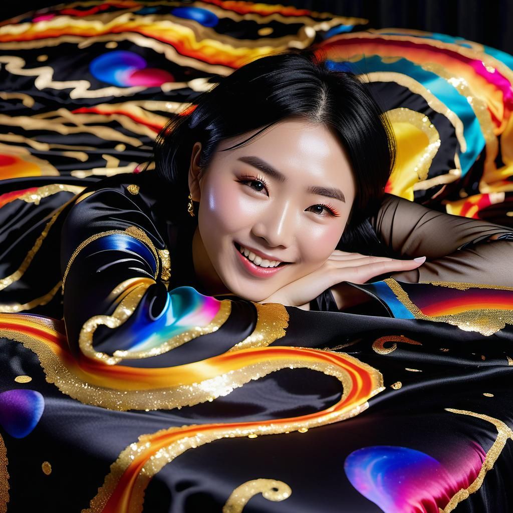 Wheein on Silk - AI Generated Artwork - NightCafe Creator