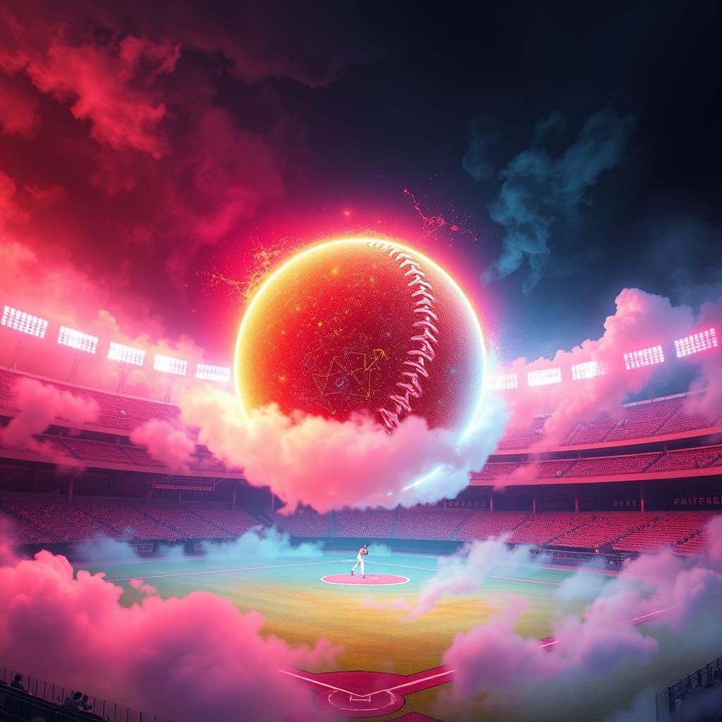 Neon colorful creations baseball - Glowing Neon Baseball in ...