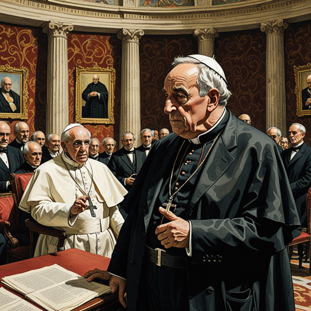 Pope and jesuits - Satirical Cartoon of the Pope and Jesuits...