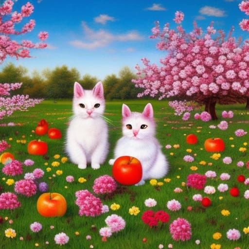 Spring Kitties - AI Generated Artwork - NightCafe Creator