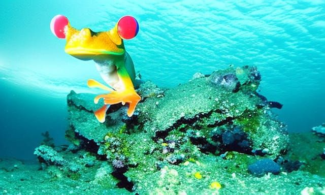 ball lightning frog in the depths of the Mariana Trench. - AI Generated ...