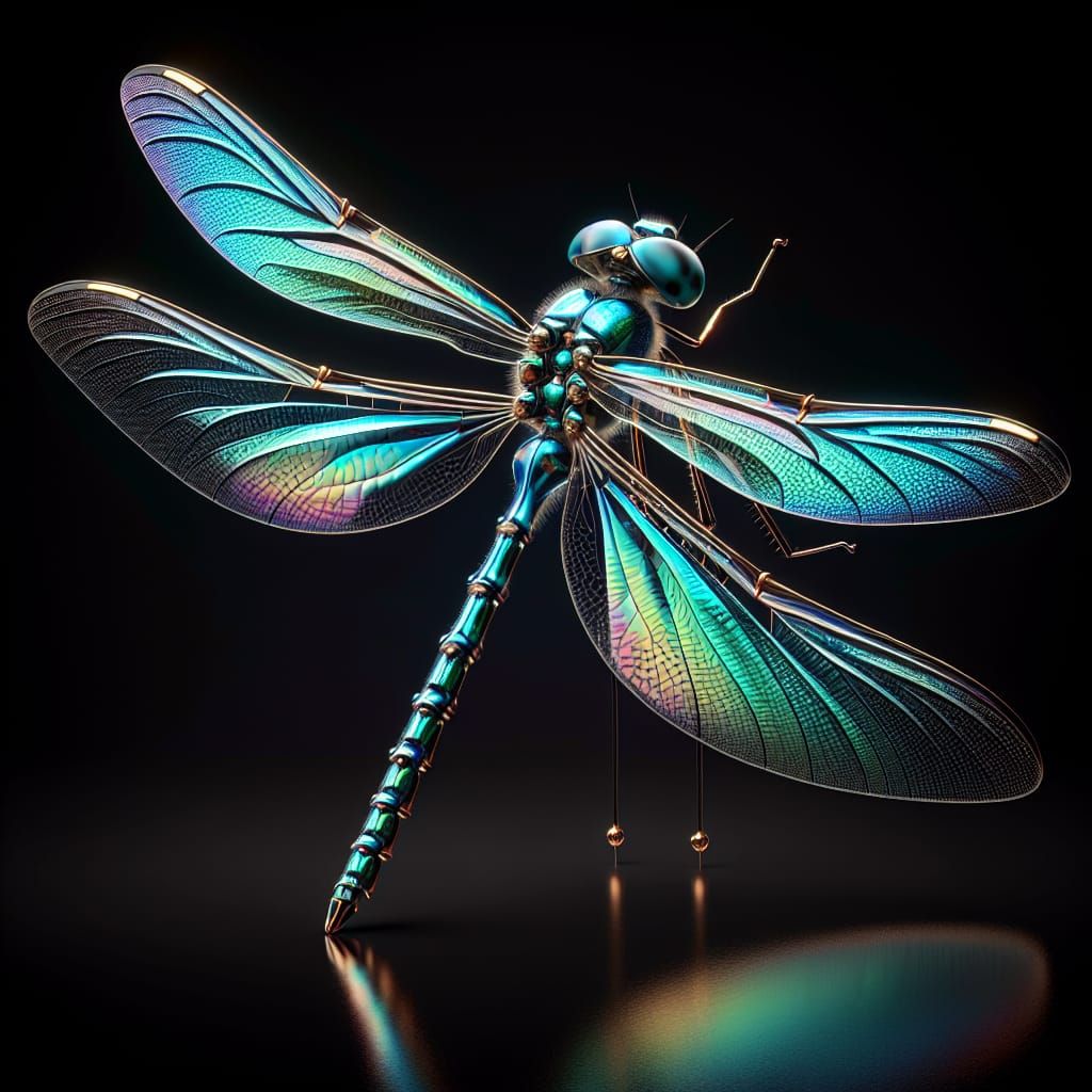 Iridescent dragonfly - AI Generated Artwork - NightCafe Creator