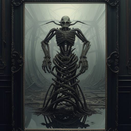 Distorted Figure in a Deteriorating Reality - AI Art