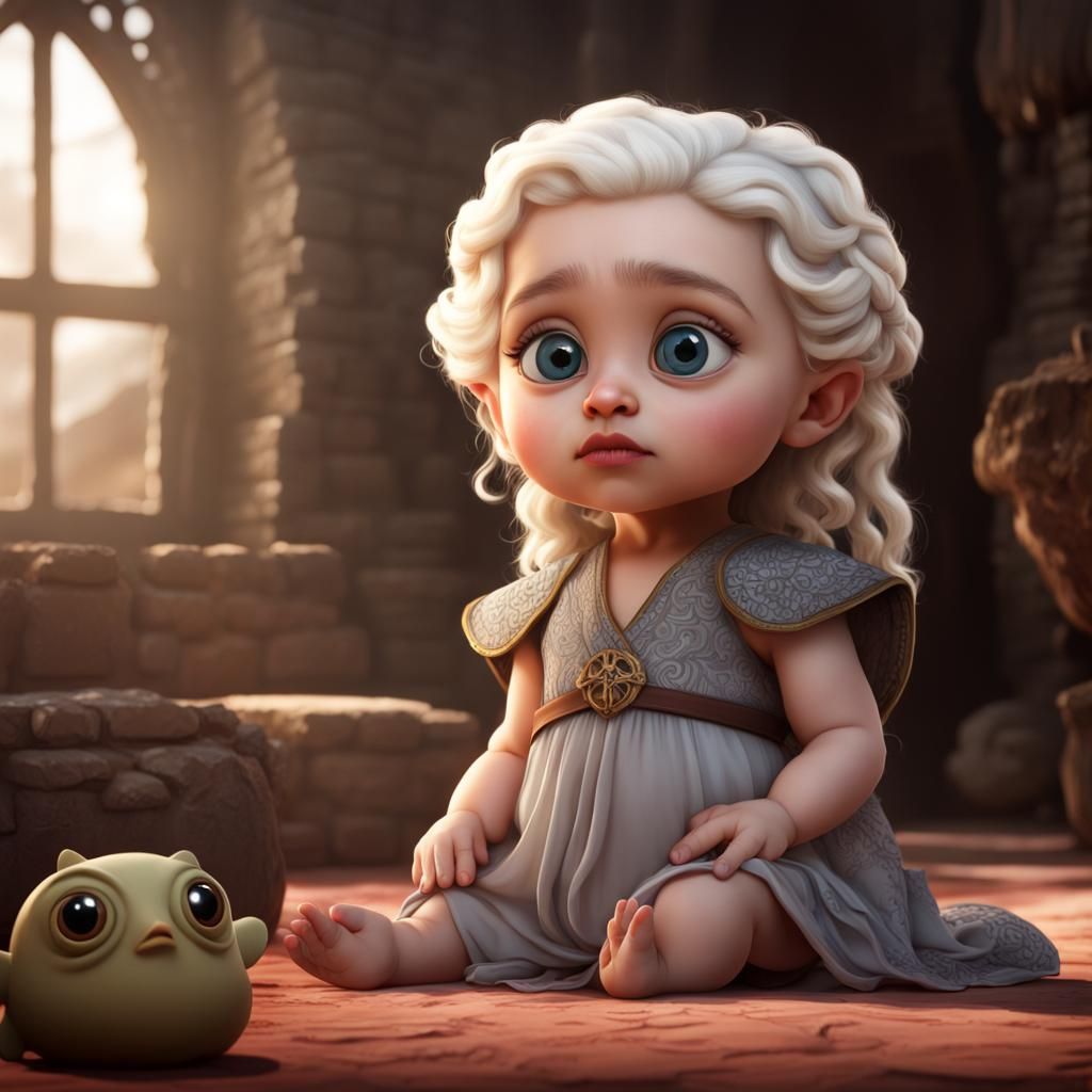 Daenerys Targaryen as a cute baby cartoon - AI Generated Artwork ...