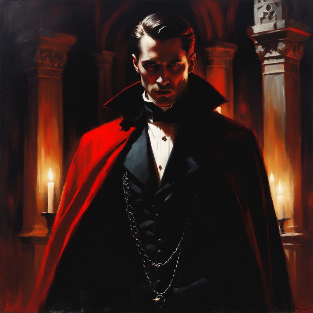 Barnabas - Ethereal Gothic Dracula Portrait in Warm, Moody O...