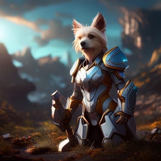 A mecha elven Witcher-mage-cat-dog-teddy-bear - AI Generated Artwork ...