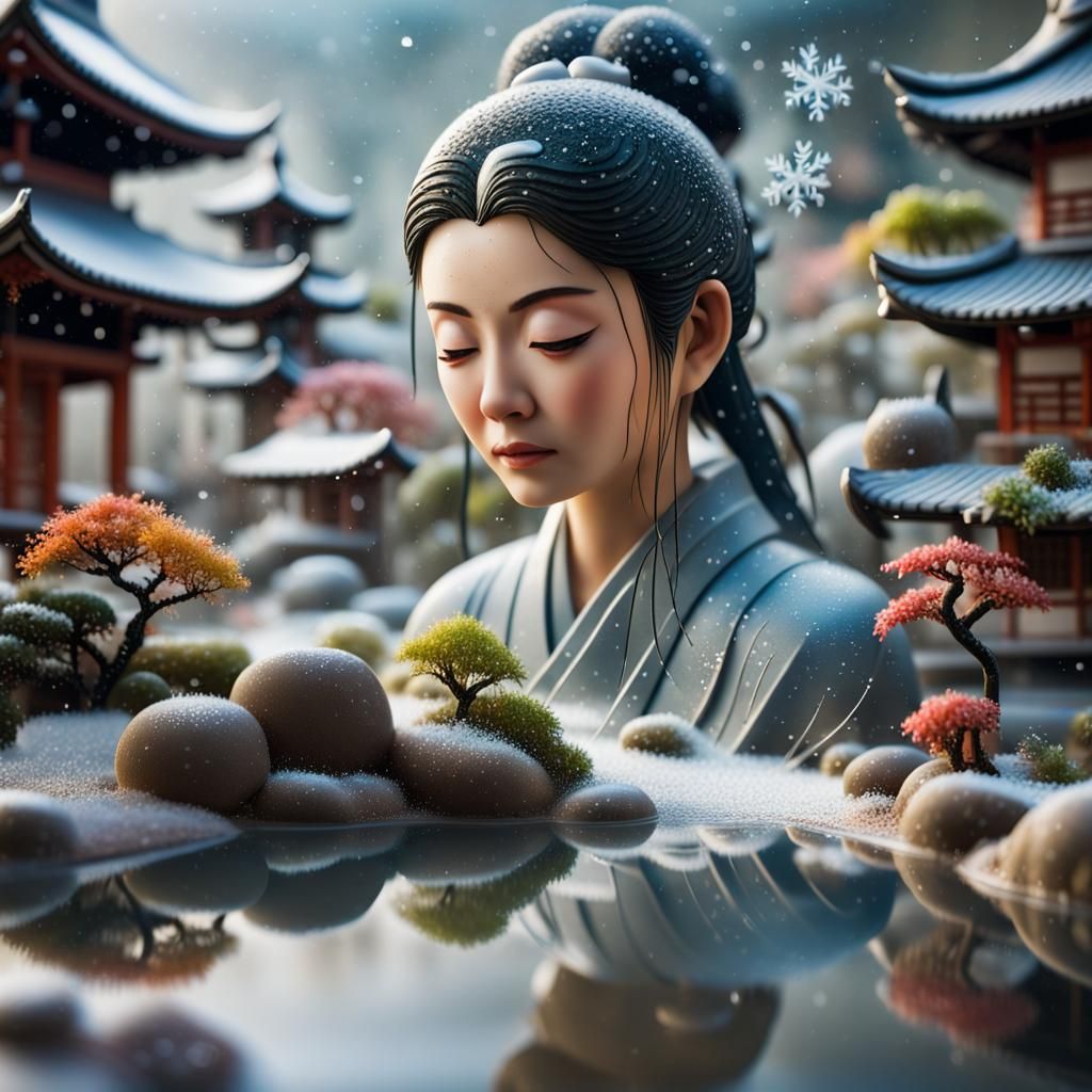 The Winter Zen Garden. - AI Generated Artwork - NightCafe Creator