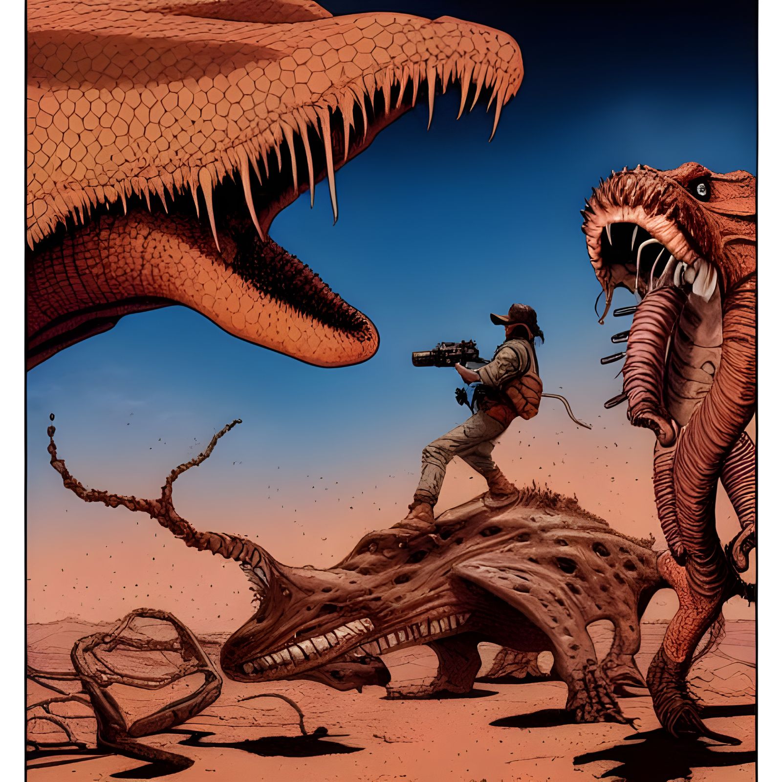 Graboid v Bacon - AI Generated Artwork - NightCafe Creator