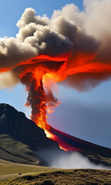 Highly detailed image of an active volcano spewing magma - AI Generated ...